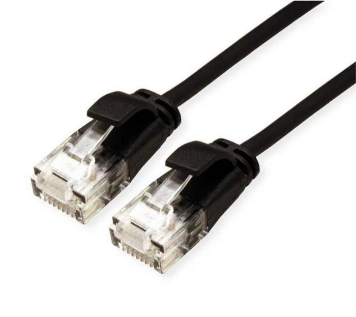 626902 Cat.6A U/UTP Slim Patch Cable, 0.5m, Nero - Equip