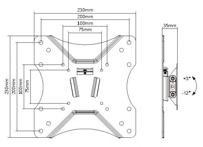 650401 23"-43" Slim TV Wall Mount Bracket - Equip
