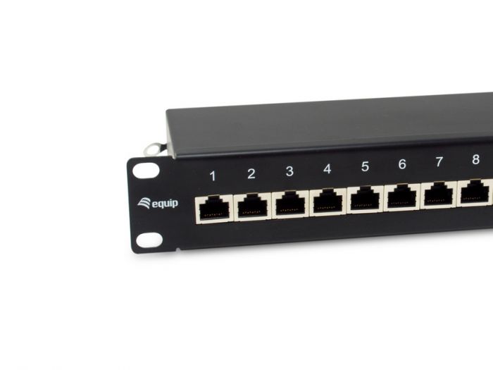 326623 12-Port Cat.6A Shielded Patch Panel, 10", 1U, Class EA, Dual IDC ...