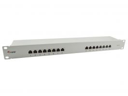 326317 16-Port Cat.6 Shielded Patch Panel, Light Grey - Equip