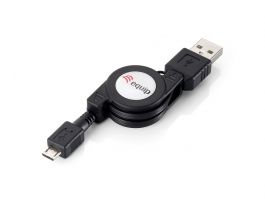 128595 Cable retráctil USB 2.0 Tipo A macho a Micro-B, 1.0m - Equip